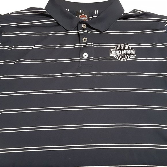 Harley-Davidson | Shirts | Harleydavidson Motorcycles Mens Striped Polo ...
